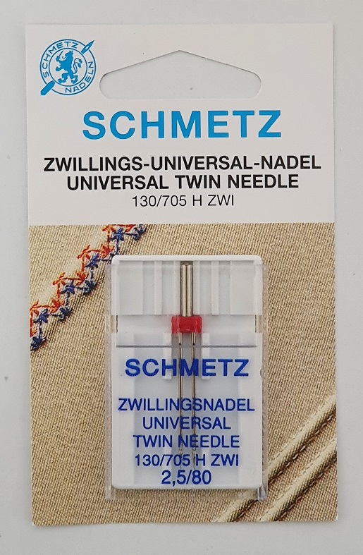 Schmetz Universal Twin Needle 130/705 H ZWI Size 2.5 - Bellarine Sewing Centre