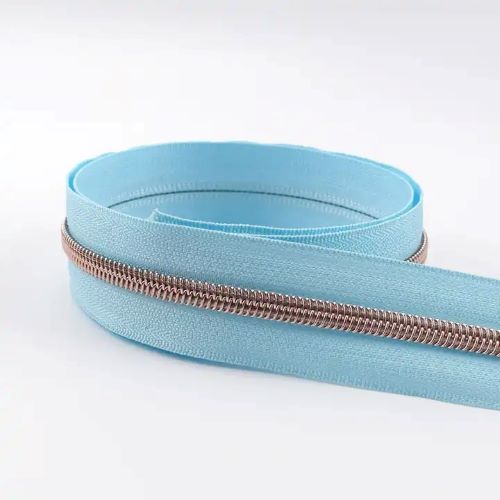 #5 Continuous Zipper - Aqua (2 yds) - Silver Teeth - Bellarine Sewing ...