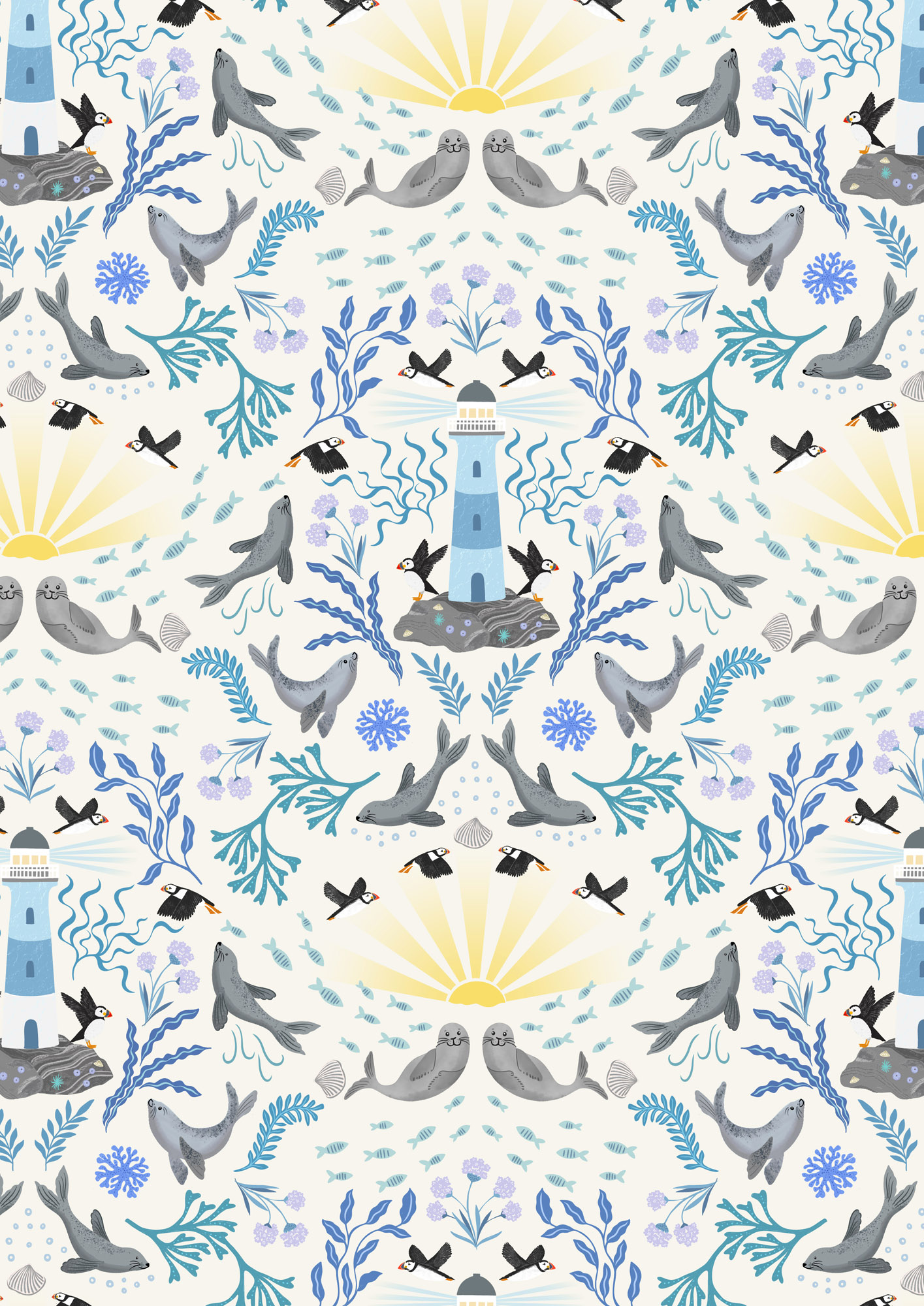 Puffin Rock A893A Lighthouse Cream - Bellarine Sewing Centre