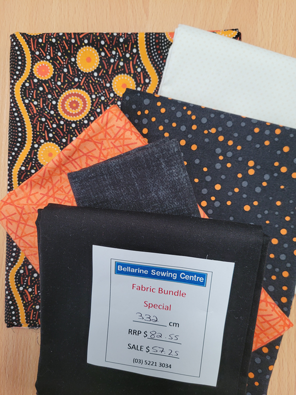 FB #140 - Black & Orange - Bellarine Sewing Centre